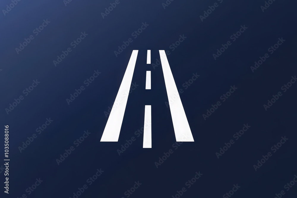 This artistic representation showcases a simplistic autobahn symbol ...
