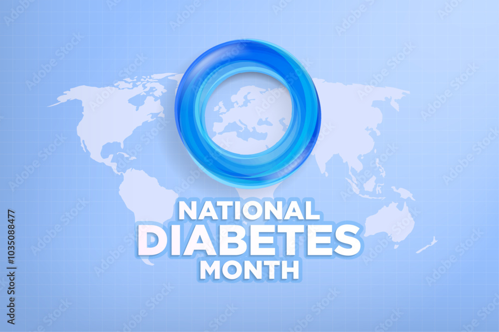 National Diabetes Month Greeting Banner Design with re-imagined ...