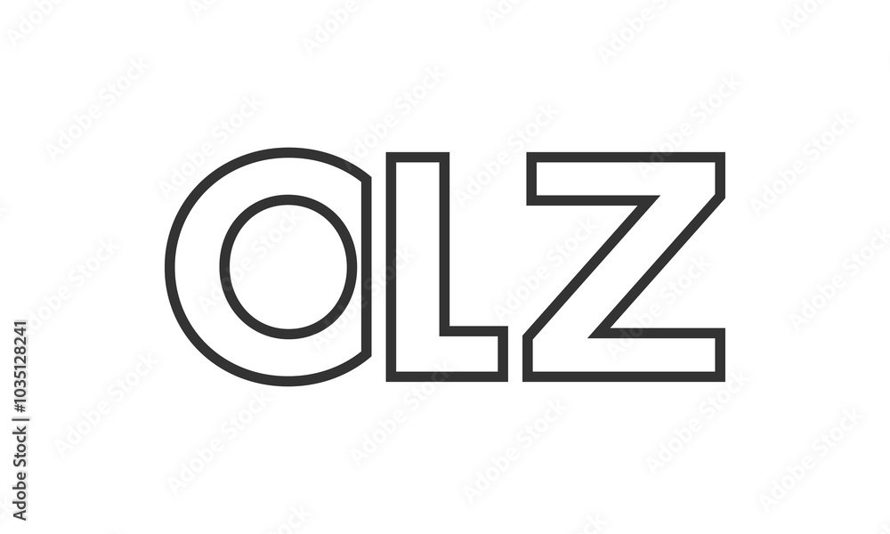 OLZ logo design template with strong and modern bold text. Initial ...