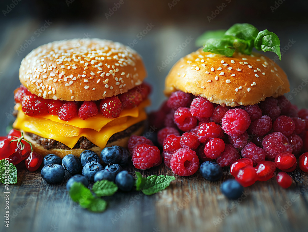 healthy or unhealthy food. Concept photo of healthy and unhealthy food ...