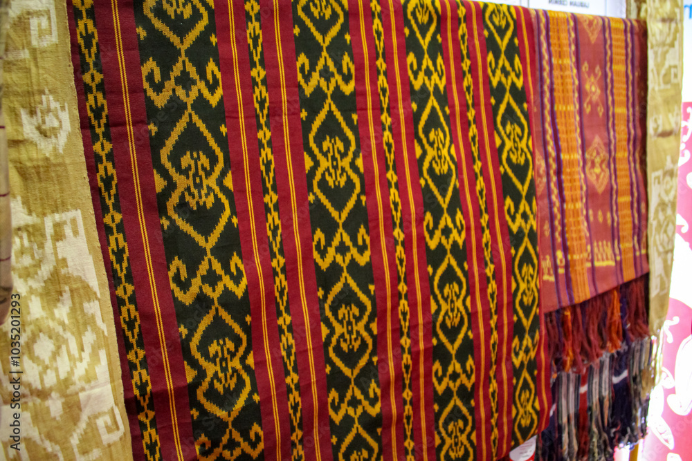 Kain Tenun Kalimantan with motif traditional ethnic from Berau, East ...