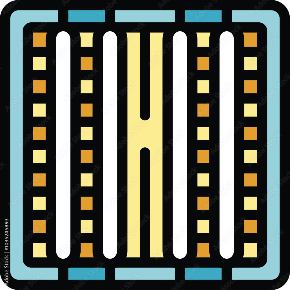 Semiconductor wafer showing tracks being scanned by laser for defects ...