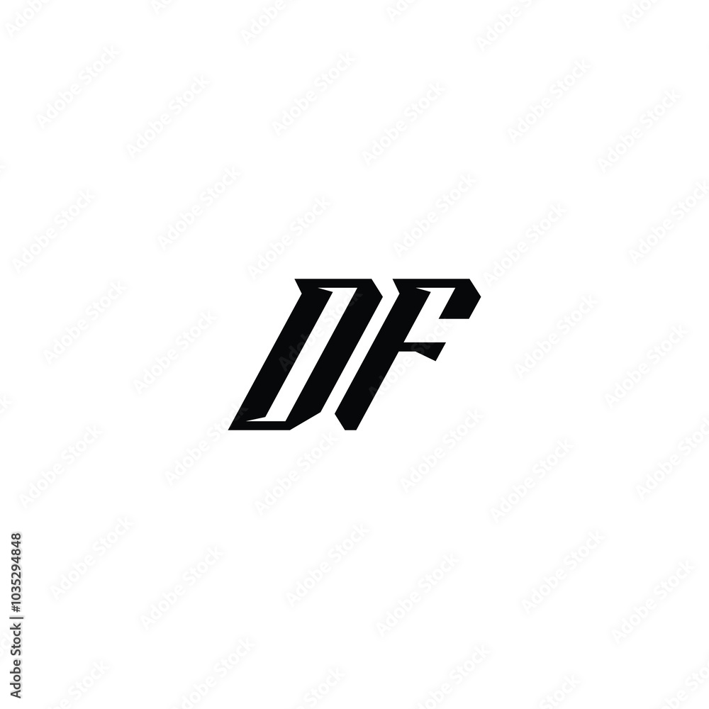 DF monogram logo design letter text name symbol monochrome logotype ...