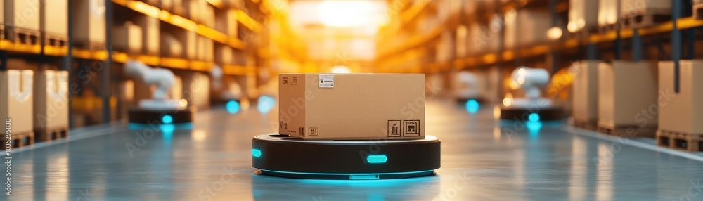 Smart warehouse with AI-powered robots, automated sorting and packaging ...
