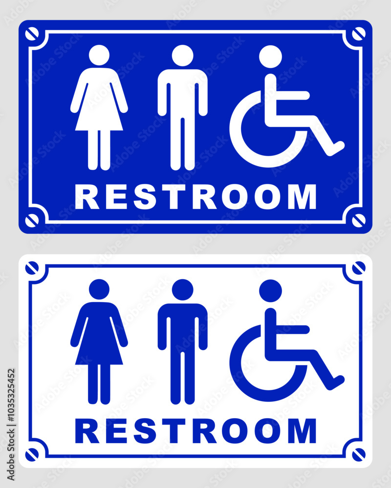 restroom toilet sign printable public signage symbol wc simple template ...