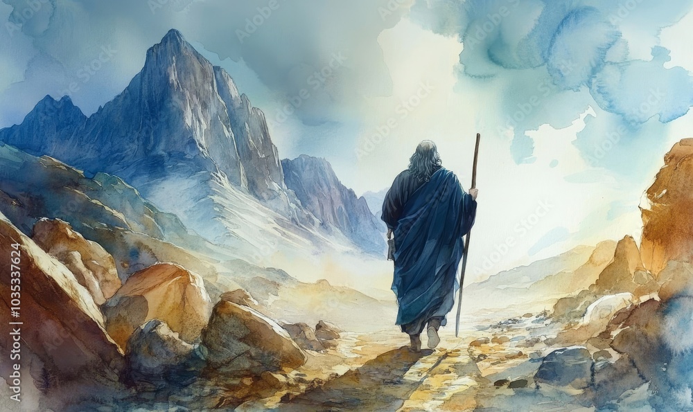 Ten Commandments given at Mount Sinai to Moses. Exodus 20. Old ...