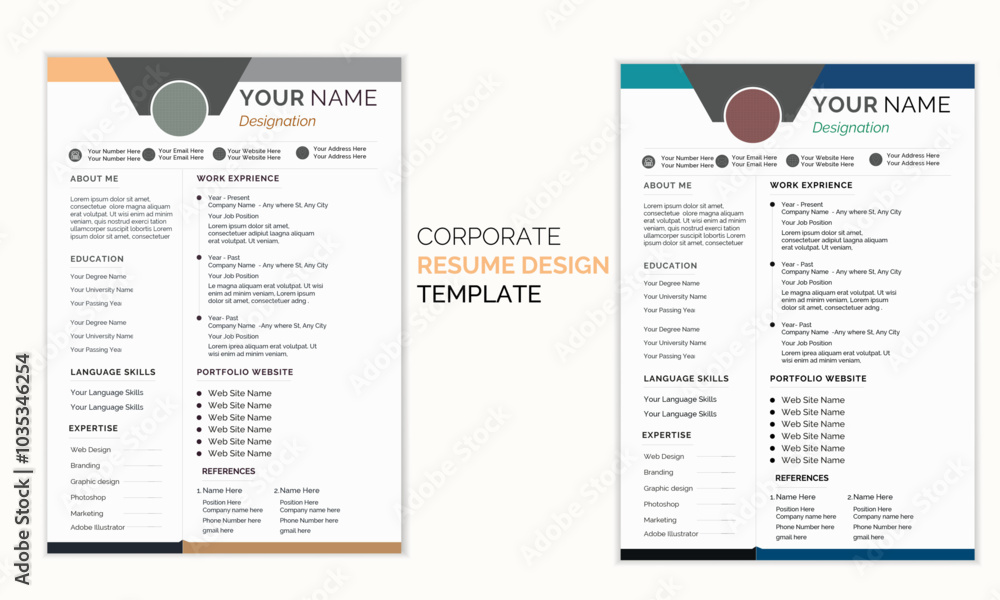 Resume design template with solid icons creative resume layout with ...