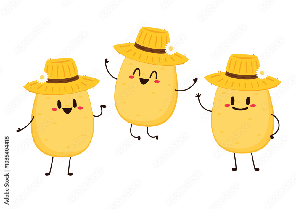 Potato character design. Potato vector. Potato cartoon on white ...