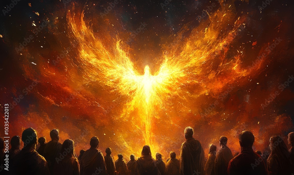 Pentecost Sunday: The Holy Spirit Comes as Tongues of Fire. Digital ...