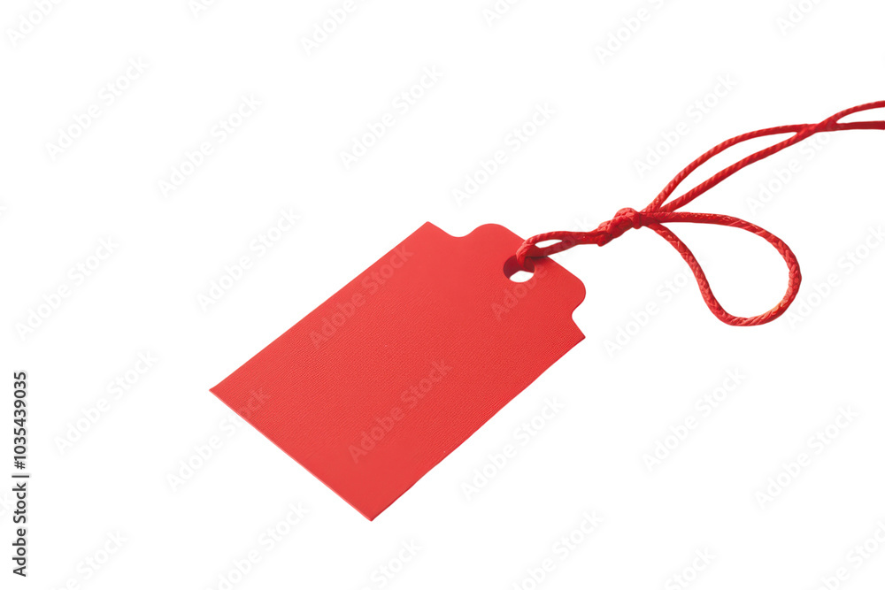 Promotional Red Discount Tag Set Against a Pure White Background for ...