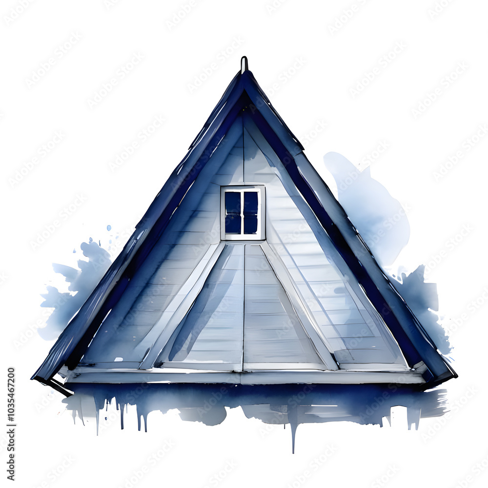 Watercolor-style clip art of a basic triangular pediment, architectural ...