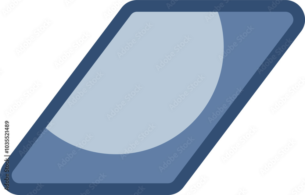 parallelogram vector icon transparent background. replaceable blue ...