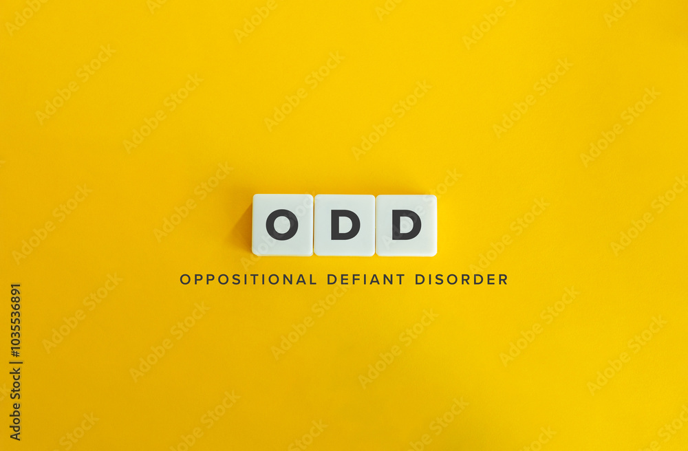 Oppositional Defiant Disorder (ODD). Block Letter Tiles on Flat ...