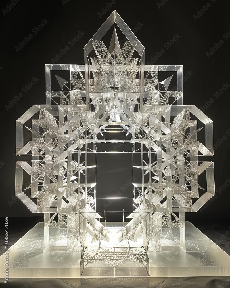 126 Translucent 3D printed complex geometric lattice structure ...