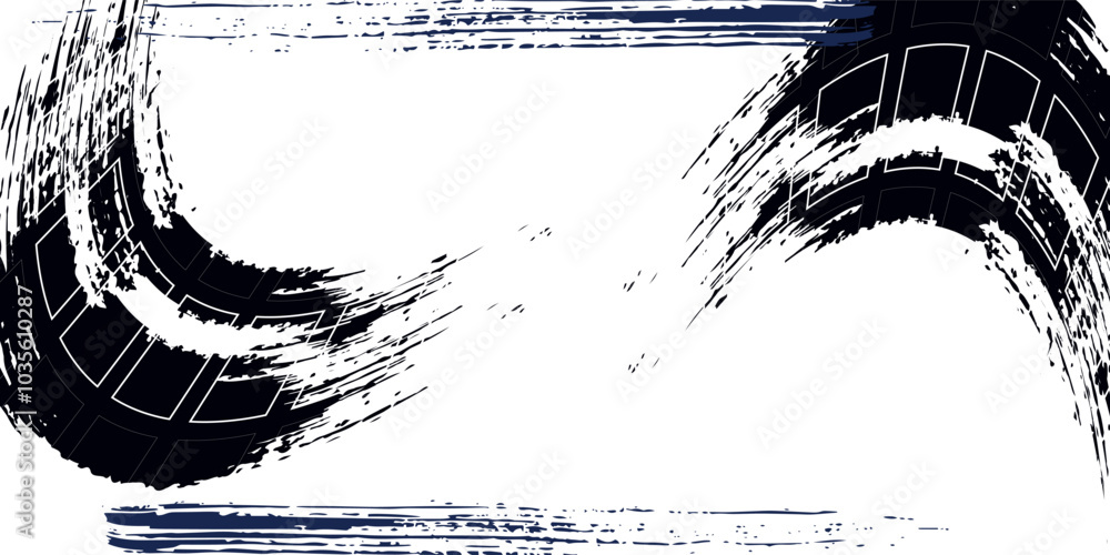 Tire tread marks, wheel textures, tire marks - car racing, motocross ...