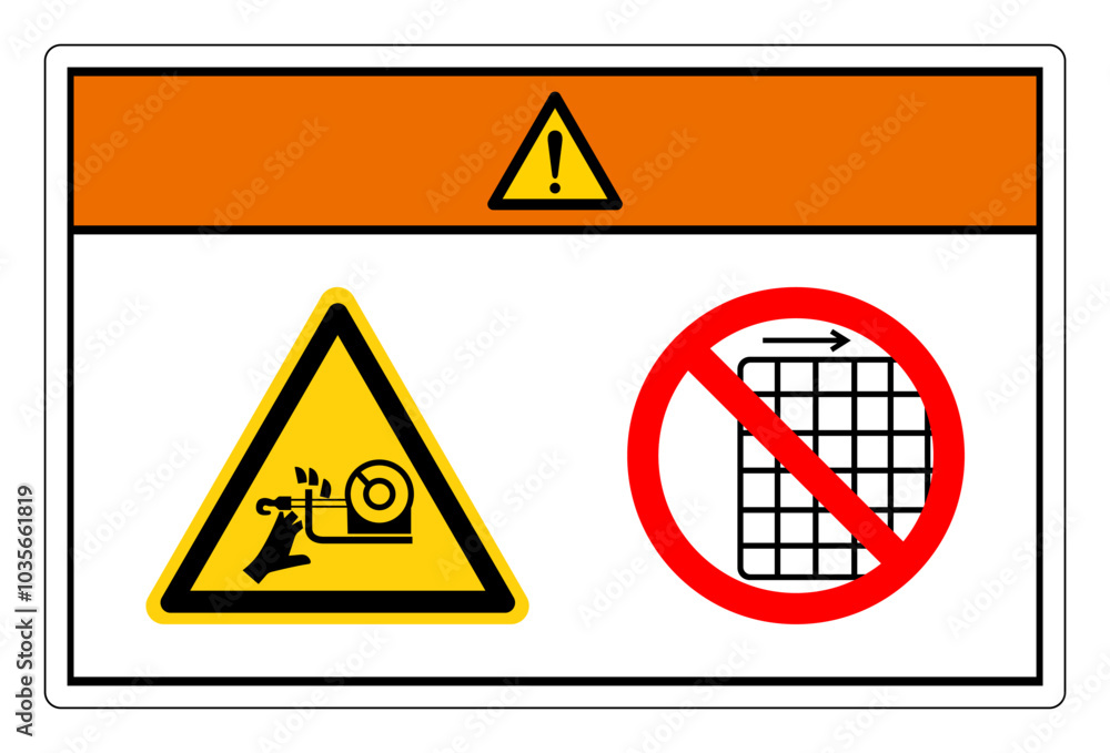 Warning Cutting Of Finger Hazard Do Not Remove Guard Symbol Sign ...