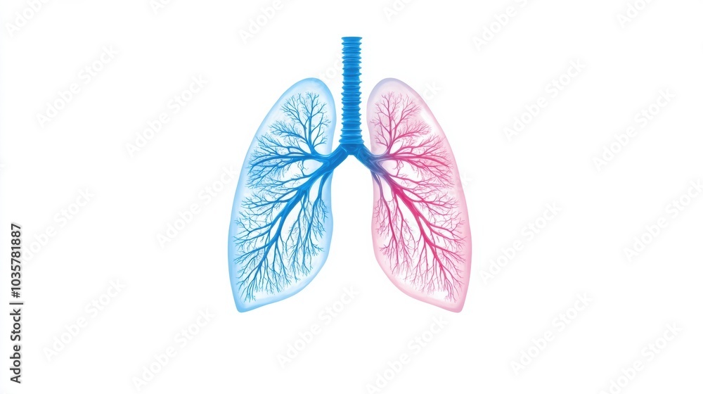 Detailed Anatomy Diagram of Human Respiratory System with Labeled Lungs ...