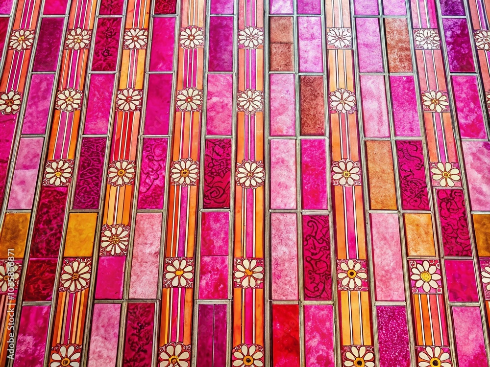 Vertical Pink Line Textures on Floor Tiles - A Documentary Photography ...