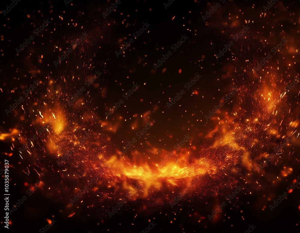 fire embers particles over black background fire sparks background ...