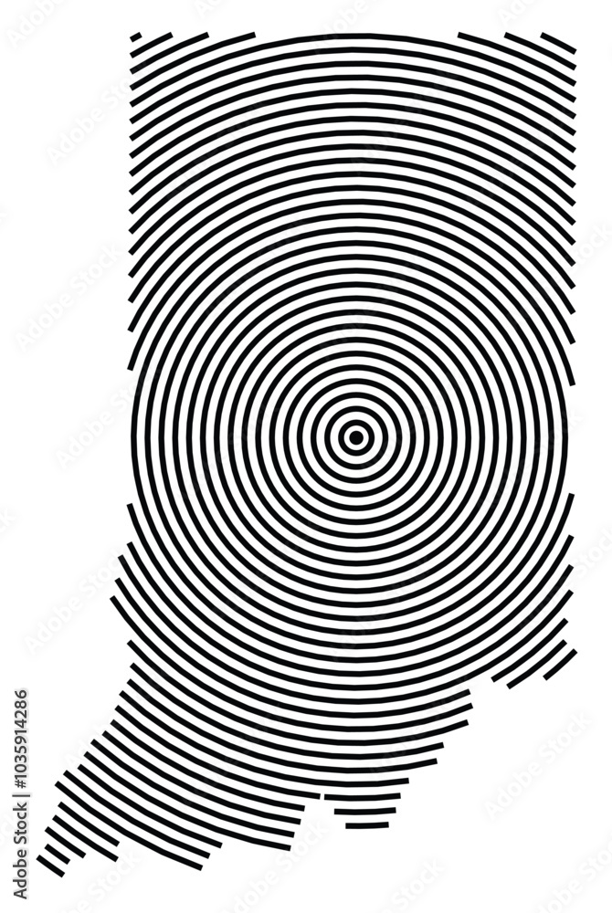 Symbol Map of the State Indiana (United States of America) showing the ...