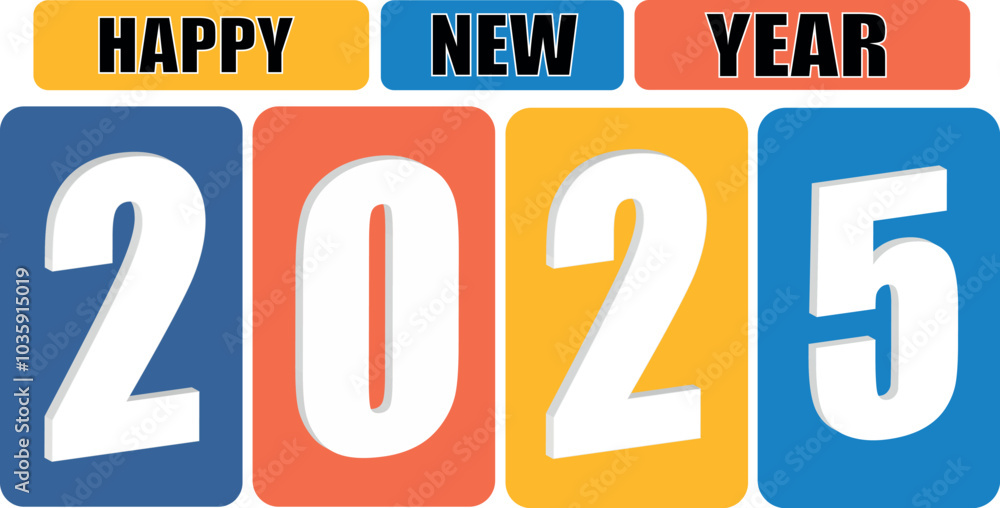 Celebrating the arrival of the year 2025. It prominently features the ...