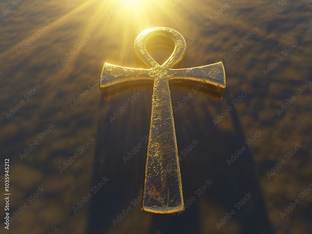 Symmetrical ancient Egyptian cross Ankh, symbol of alchemy occultism ...