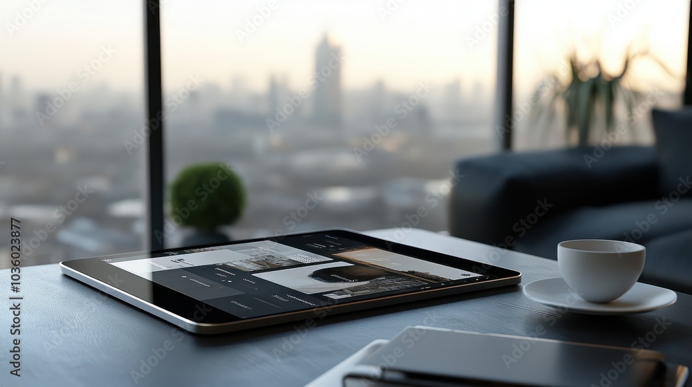 Tablet Display Showcasing Customizable Drag and Drop UI Elements for ...