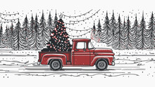 Pick-up Truck Christmas Card Free Stock Photo - Public Domain Pictures