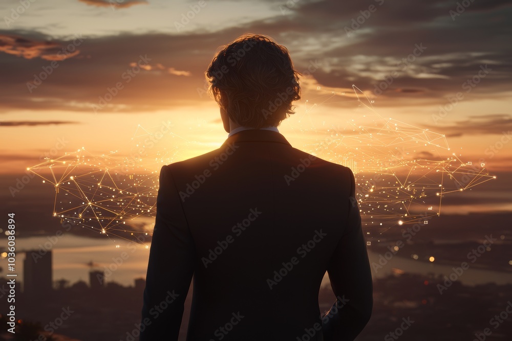 The visualization of big data with scientists analyzing information ...