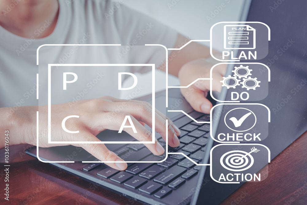 PDCA(Plan, Do, Check, Action) Cycle Diagram for business,technology ...