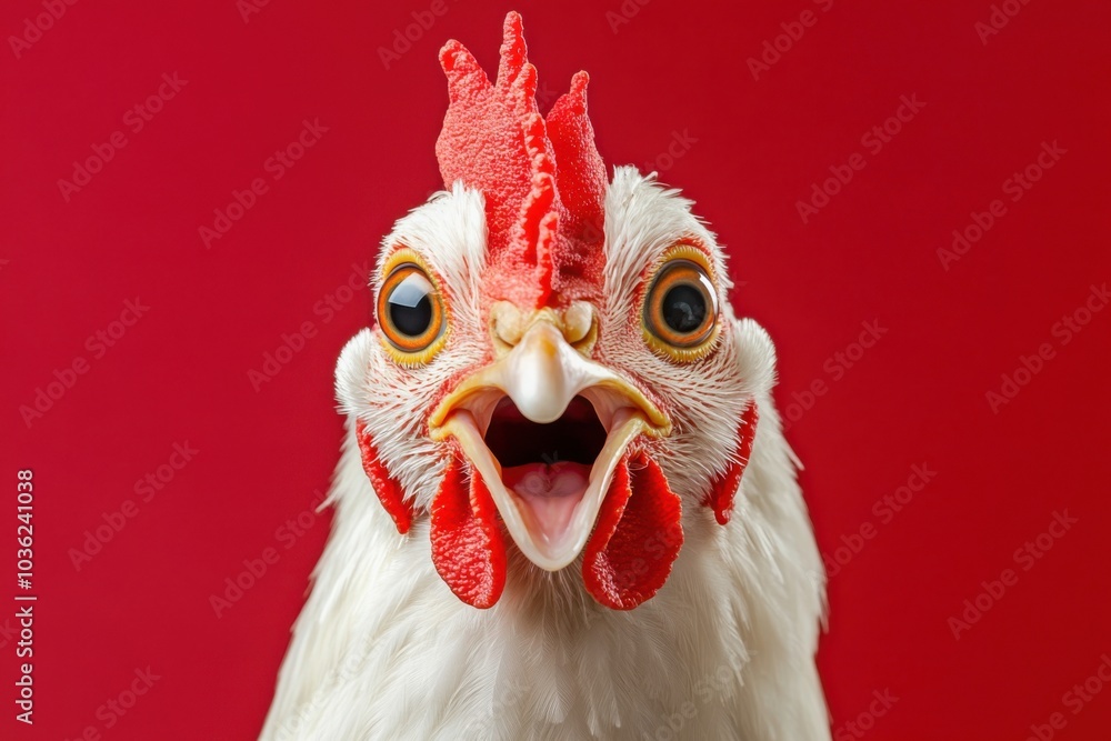 surprised looking chicken