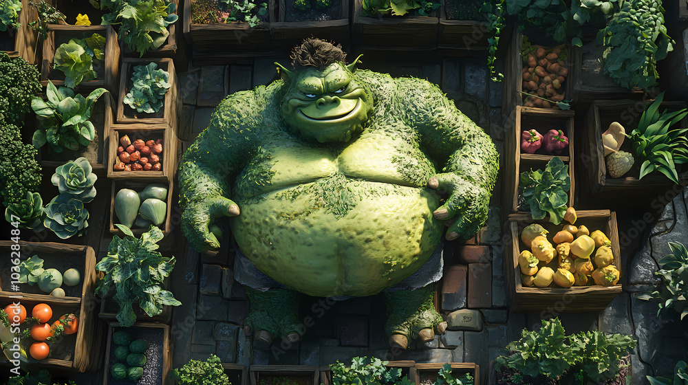 Sparse ogre community gardens flat design top view giant greenthumbs ...