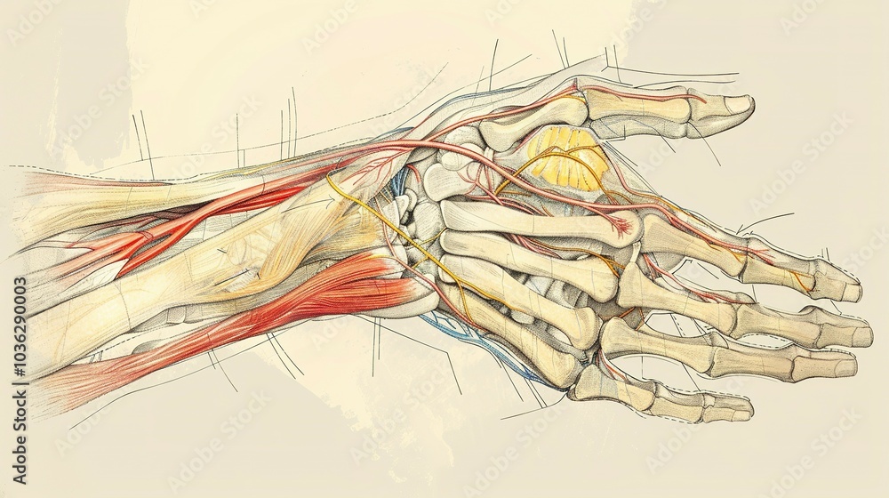 Carpal Tunnel Syndrome Explained: Artistic Diagram Showcasing Median ...