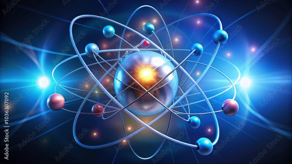 Atom Structure With Electrons Moving Around The Nucleus Science