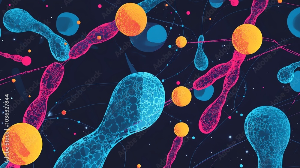 Cell signaling process enlarged, antibodies and chromosomes ...