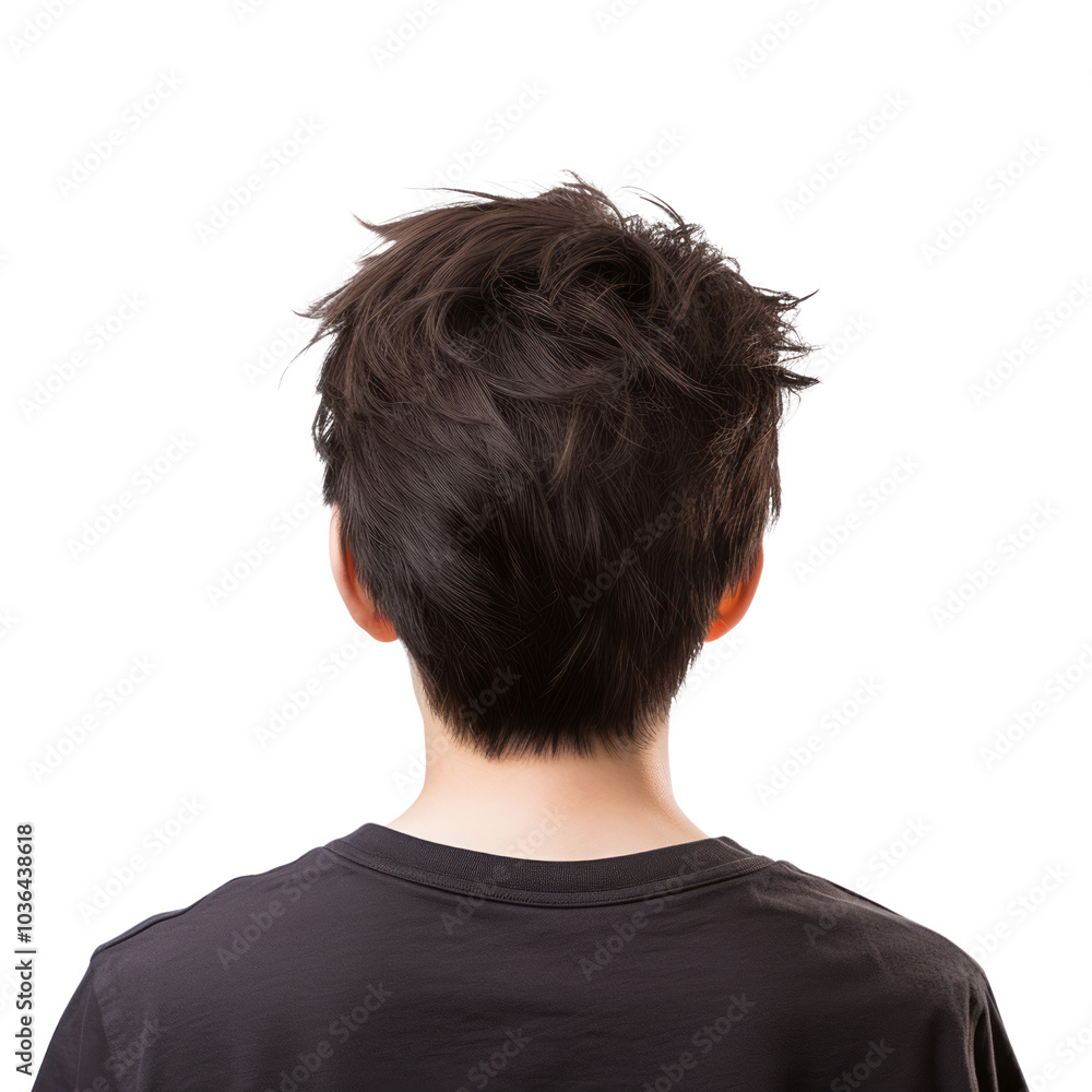 back view of a boy isolated on transparent background cutout Stock ...