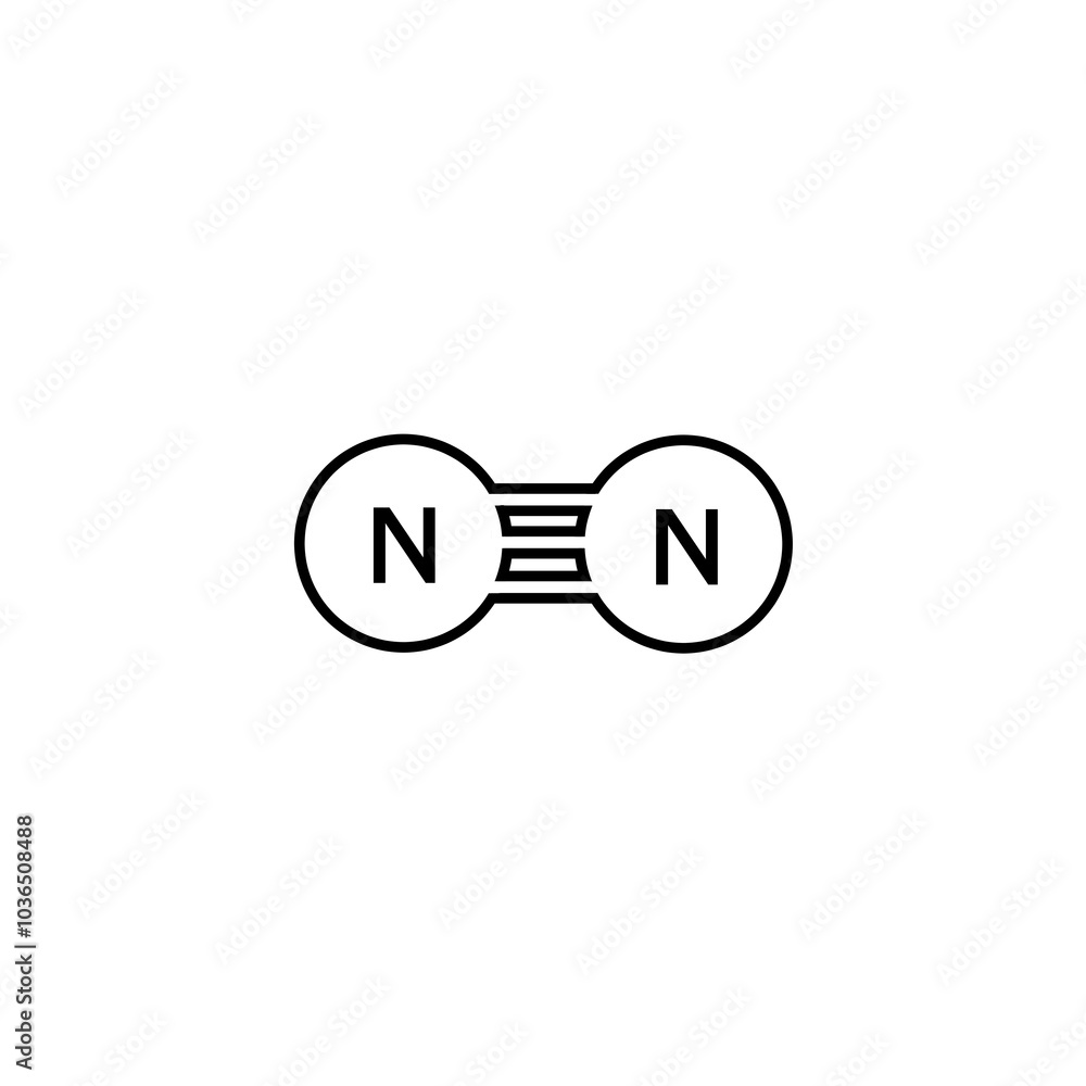 nitrogen molecular icon Stock Illustration | Adobe Stock