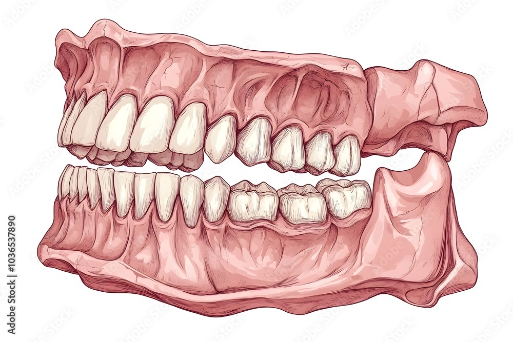 Detailed Schematic Diagram of Wisdom Teeth Positioning and Jaw ...