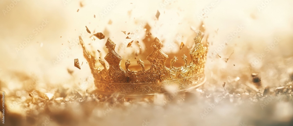 Downfall of a Kingdom, a dramatic scene depicting a crumbling empire ...