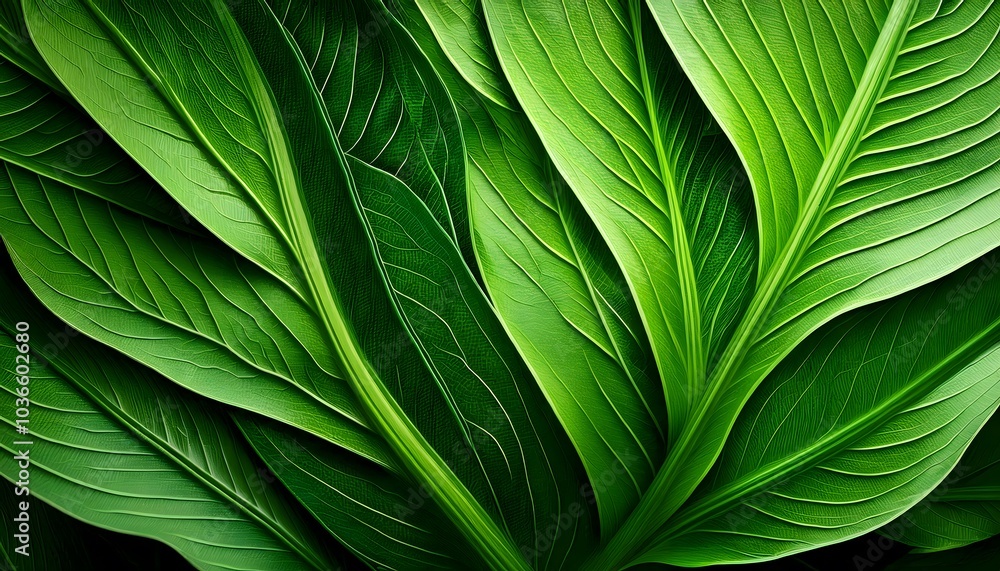 vibrant green leaves vein natural textures & patterns background ...