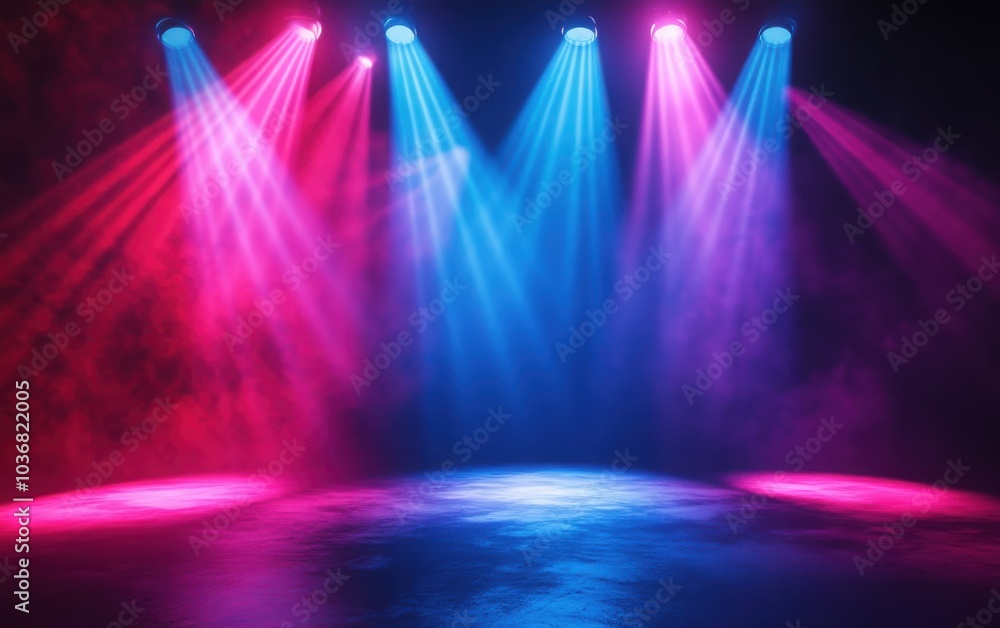 Bright spotlight beams illuminating a stage backdrop, showcasing ...
