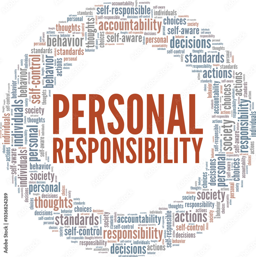 Personal Responsibility word cloud conceptual design isolated on white ...