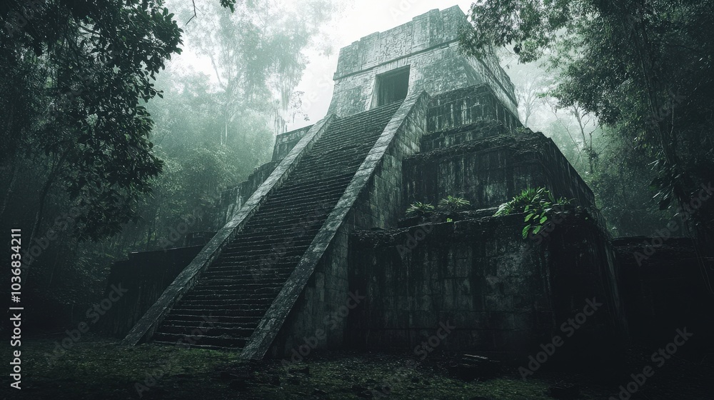Mayan Temple: Mysterious Ziggurat in the Jungle of Central America ...