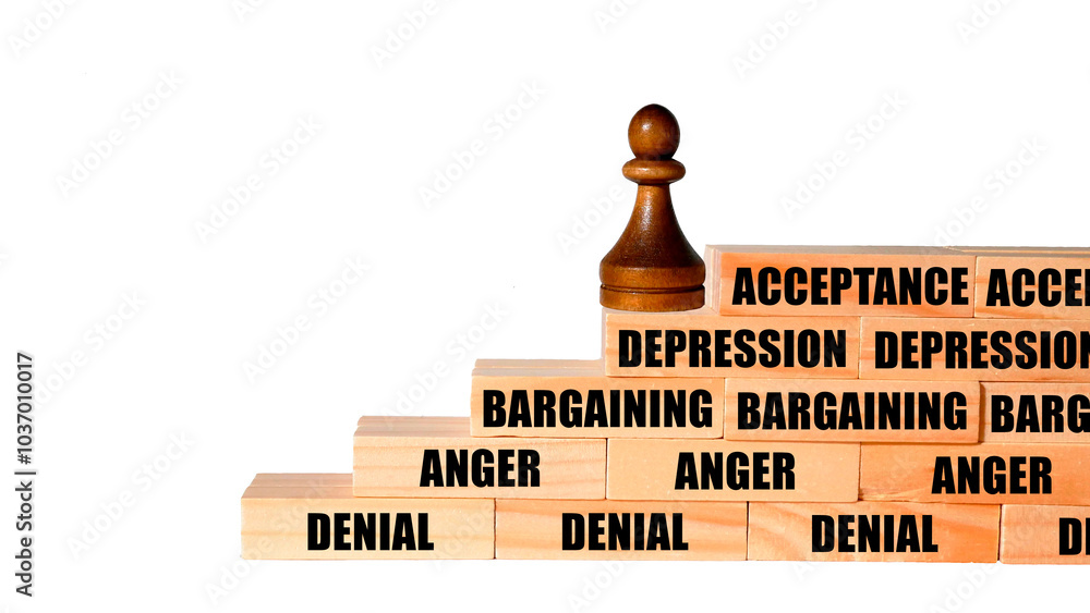 5 stages of acceptance. Stage 4 – Depression Stock Illustration | Adobe ...