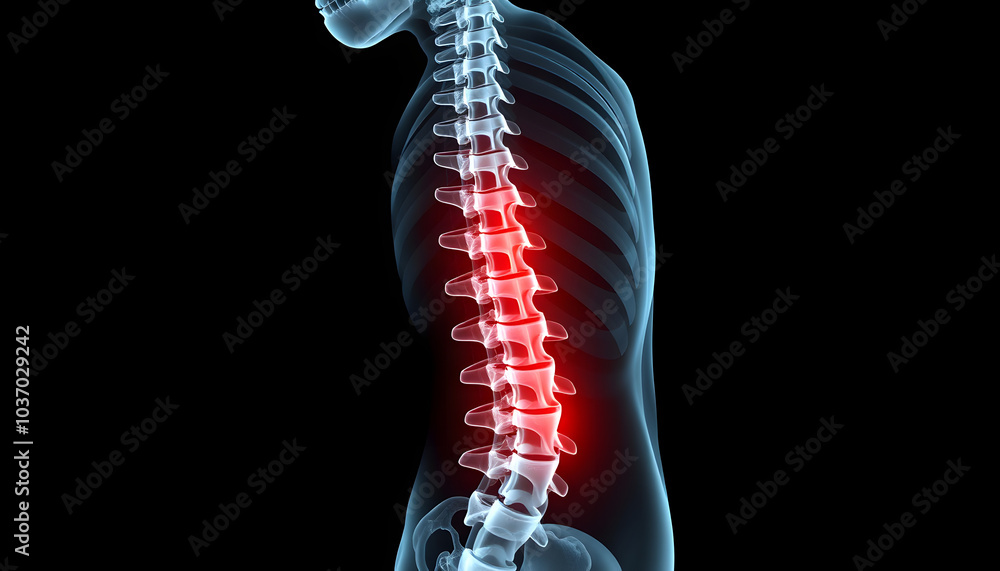 X-ray Illustration sick curved spine scoliosis, kyphosis, lordosis ...