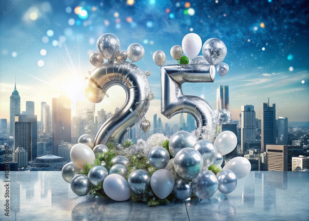 Celebrating 25 Years: Silver Jubilee Double Exposure Photography Stock ...