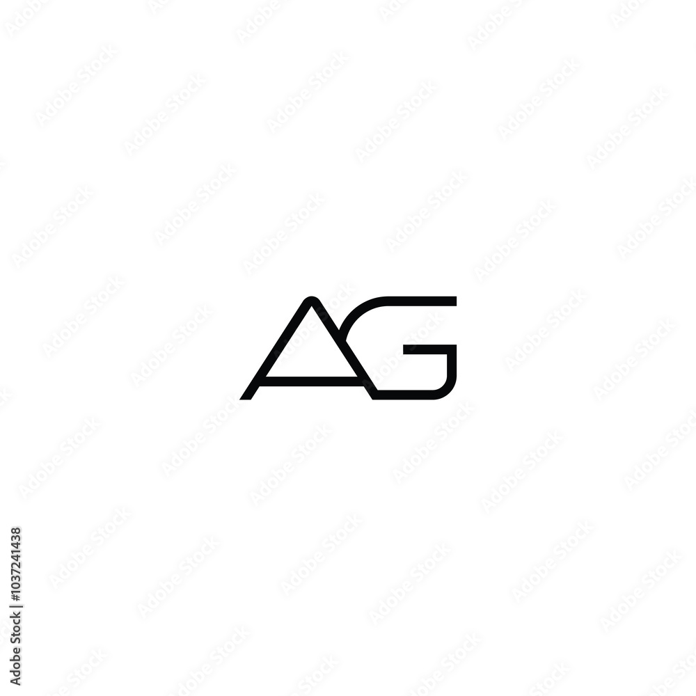 AG monogram logo design letter text name symbol monochrome logotype ...