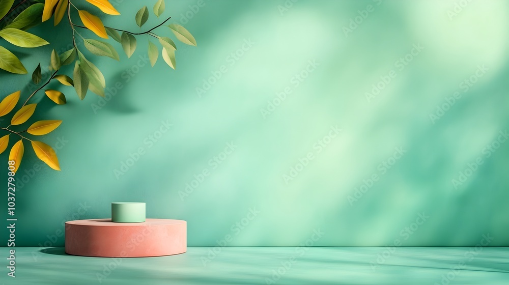 Prismatic 3D studio environment with a variety of vibrant hues bare ...