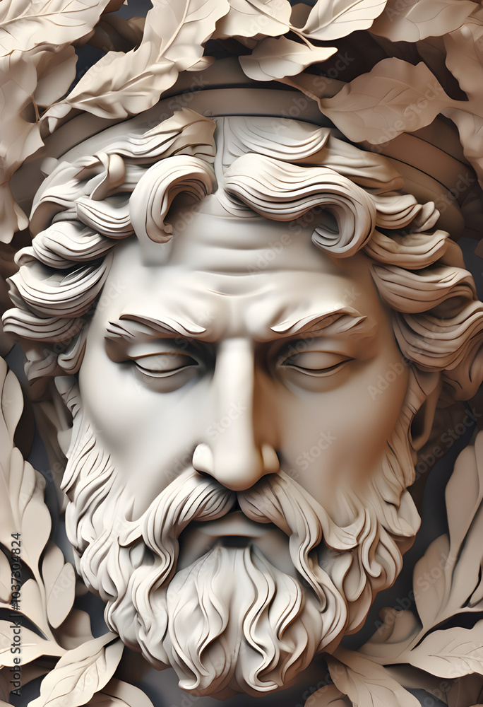 Seamless Background Images Greek god statue with small vines wrapped ...