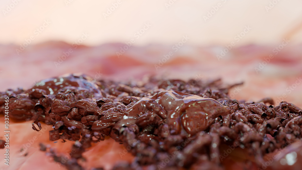 Cancer cell growth uncontrollably over tissue, Tumor infection cells ...